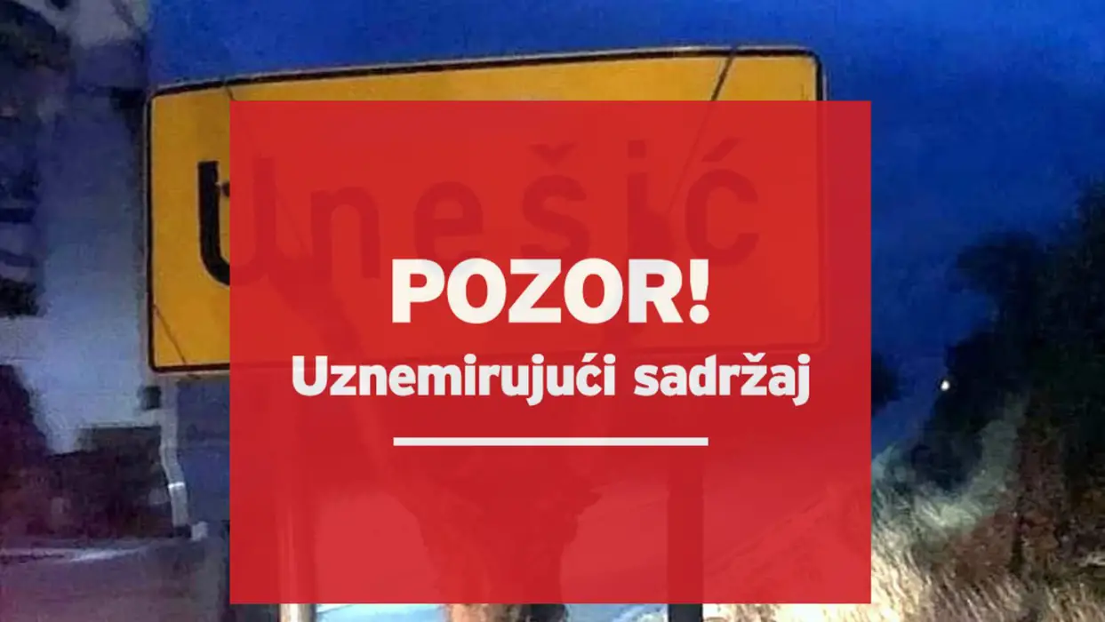 Uznemirujući prizor iz Unešića: Objesili vuka na tabli na ulazu u ...